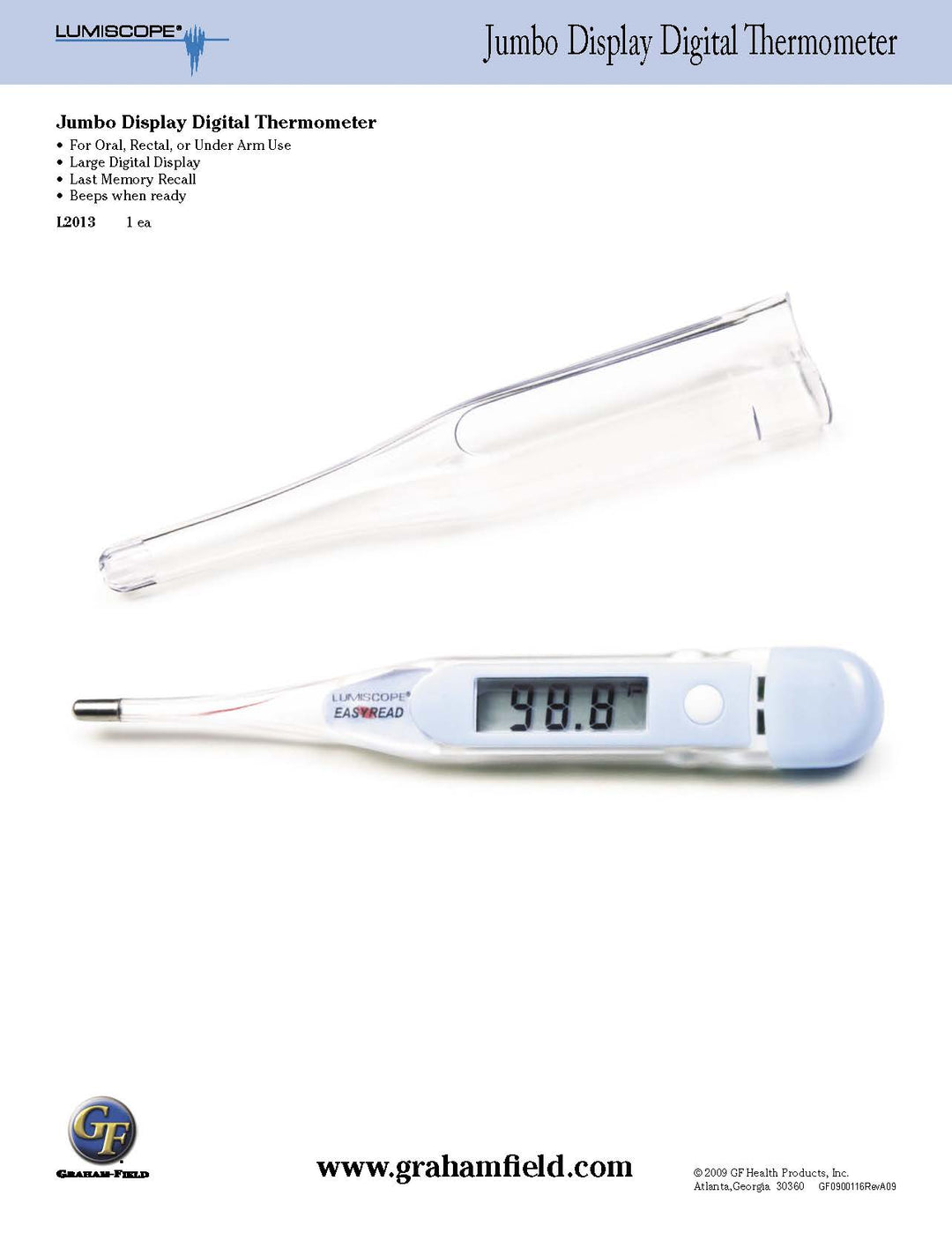 Lumiscope Jumbo Display Digital Thermometer – Remedy Medical Supply